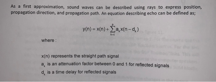 Solved As a first approximation, sound waves can be | Chegg.com
