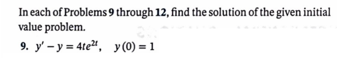 Solved In each of Problems 9 through 12 , find the solution | Chegg.com