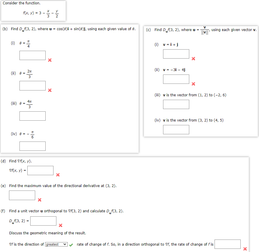 Solved Consider the function. f(x,y)=3−3x−2y (b) Find | Chegg.com