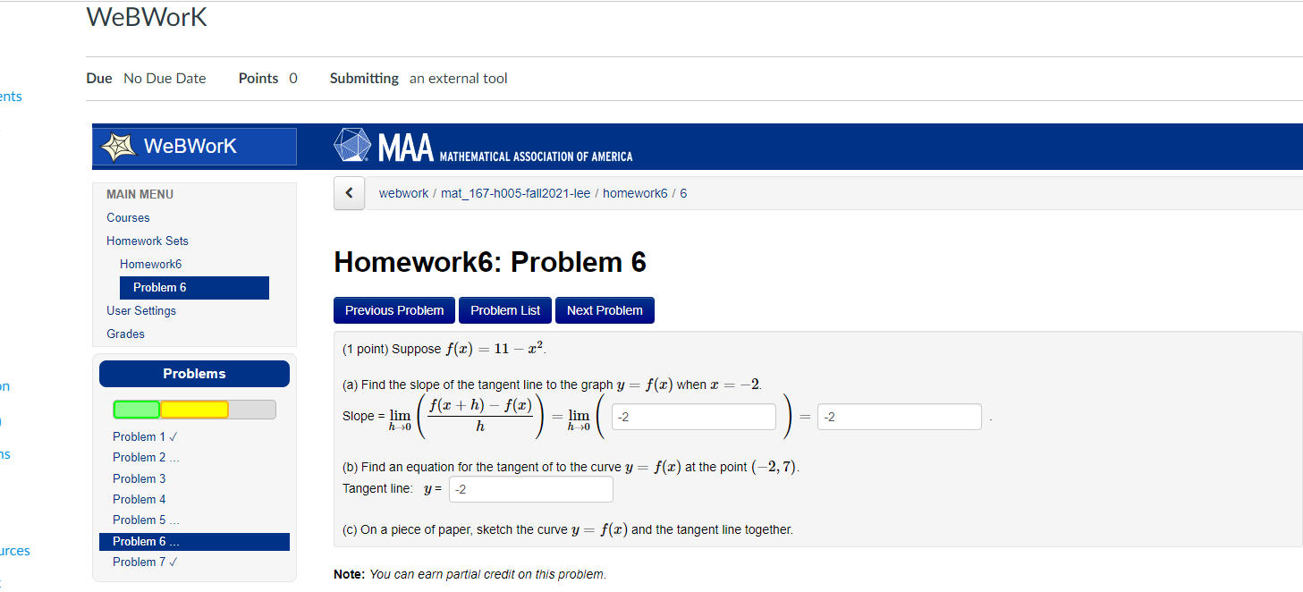 Solved WebWork Due No Due Date Points o Submitting an | Chegg.com