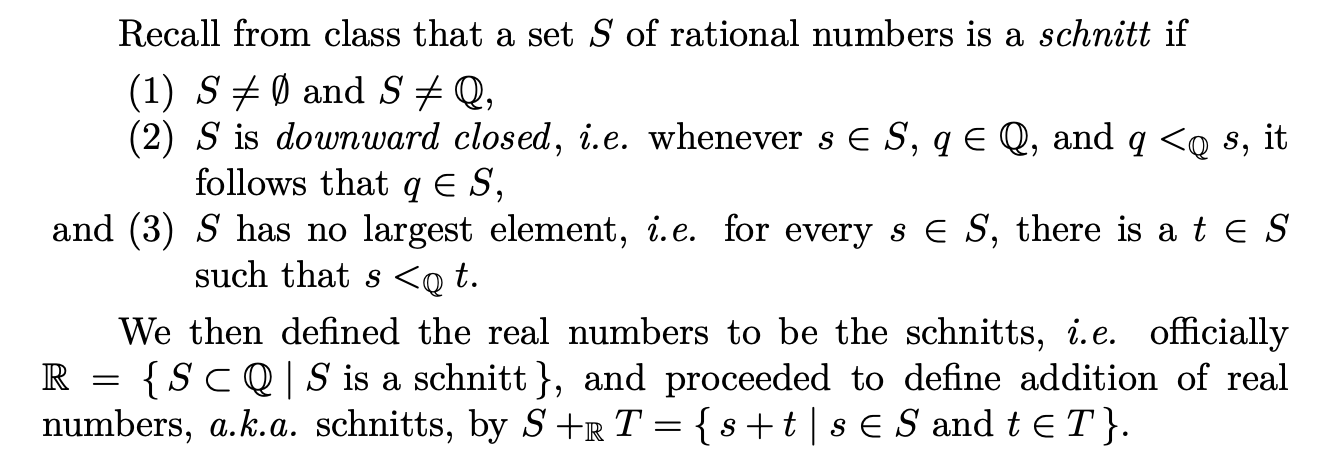Solved Recall from class that a set S of rational numbers is | Chegg.com