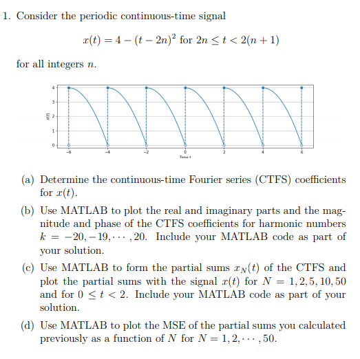 Solved 1. Consider the periodic continuous-time signal r(t) | Chegg.com