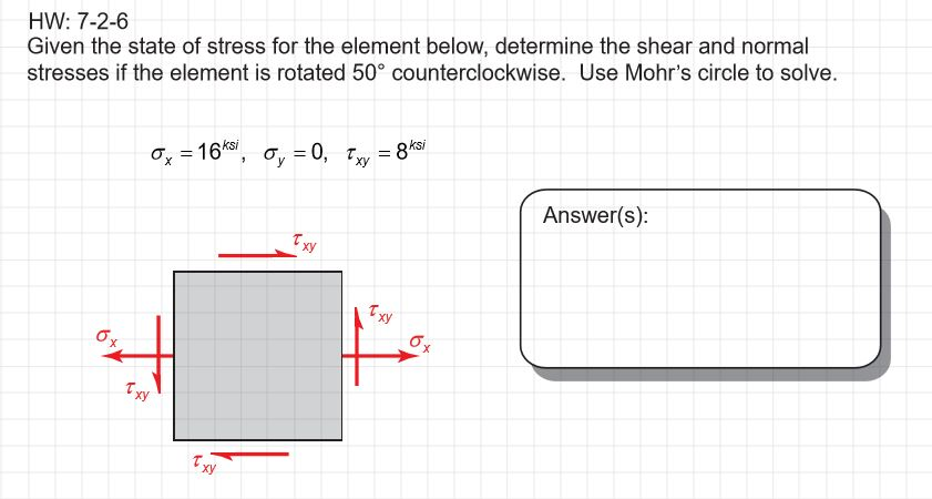 Solved Answers: sigma(x') = 14.5 ksi, sigma(y') = 1.51 ksi, | Chegg.com