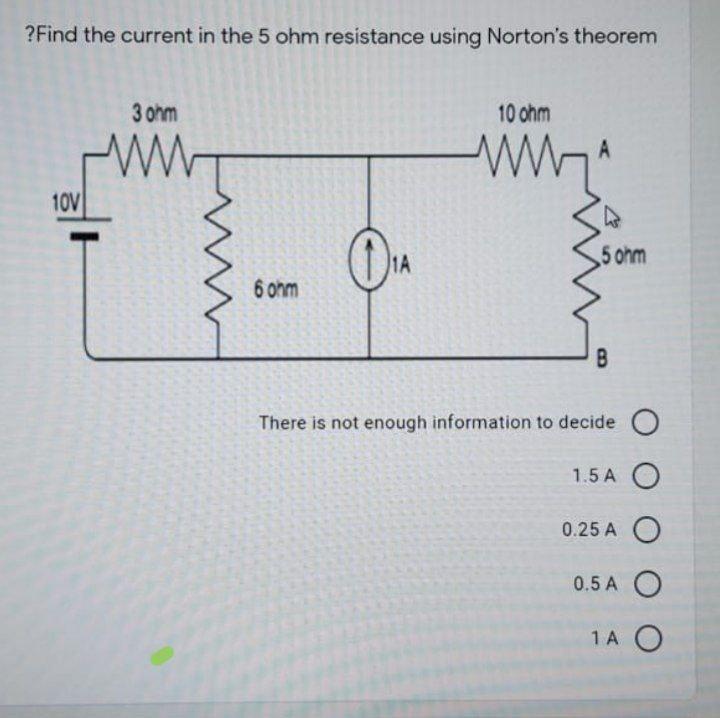 Solved ? Find the current in the 5 ohm resistance using | Chegg.com
