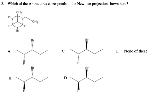 Solved Which of these structures corresponds to the Newman | Chegg.com