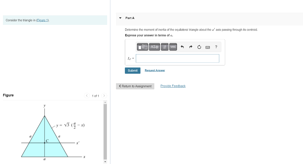 Solved Determine the moment of inertia of the equilateral | Chegg.com