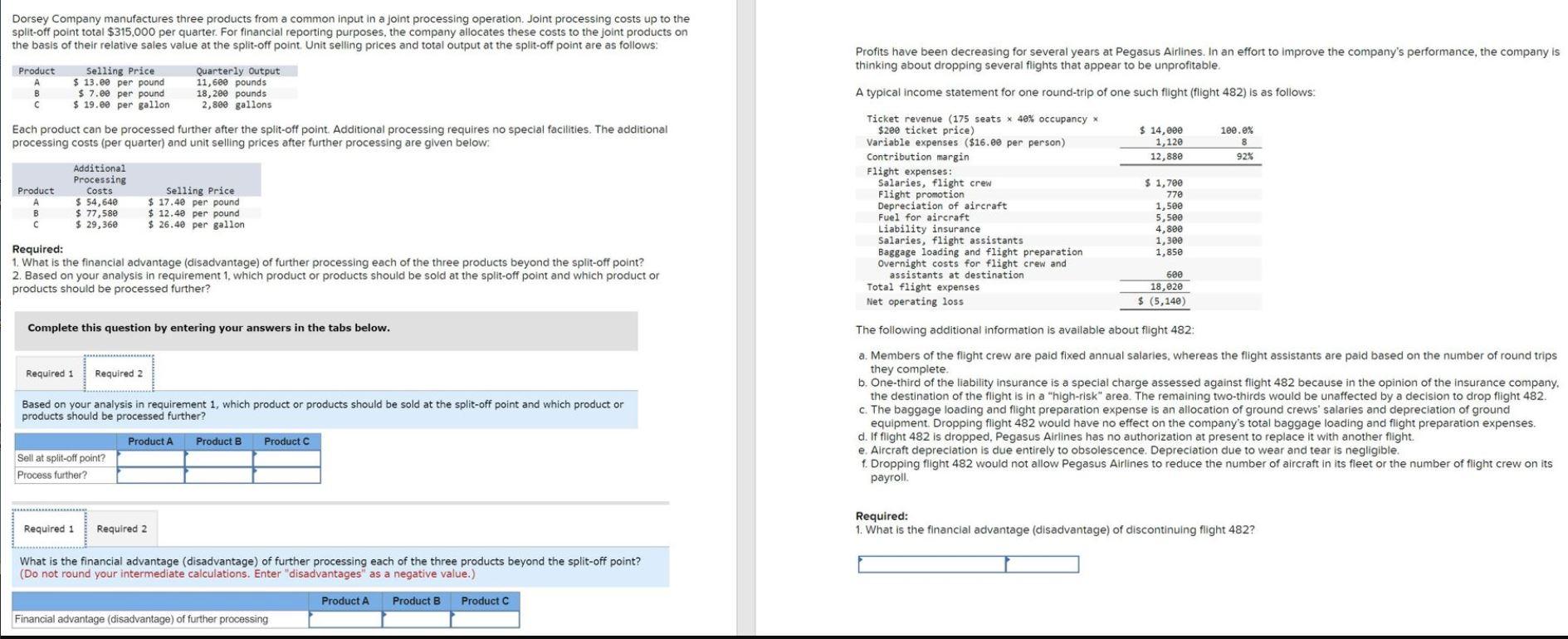Solved Each product can be processed further after the | Chegg.com