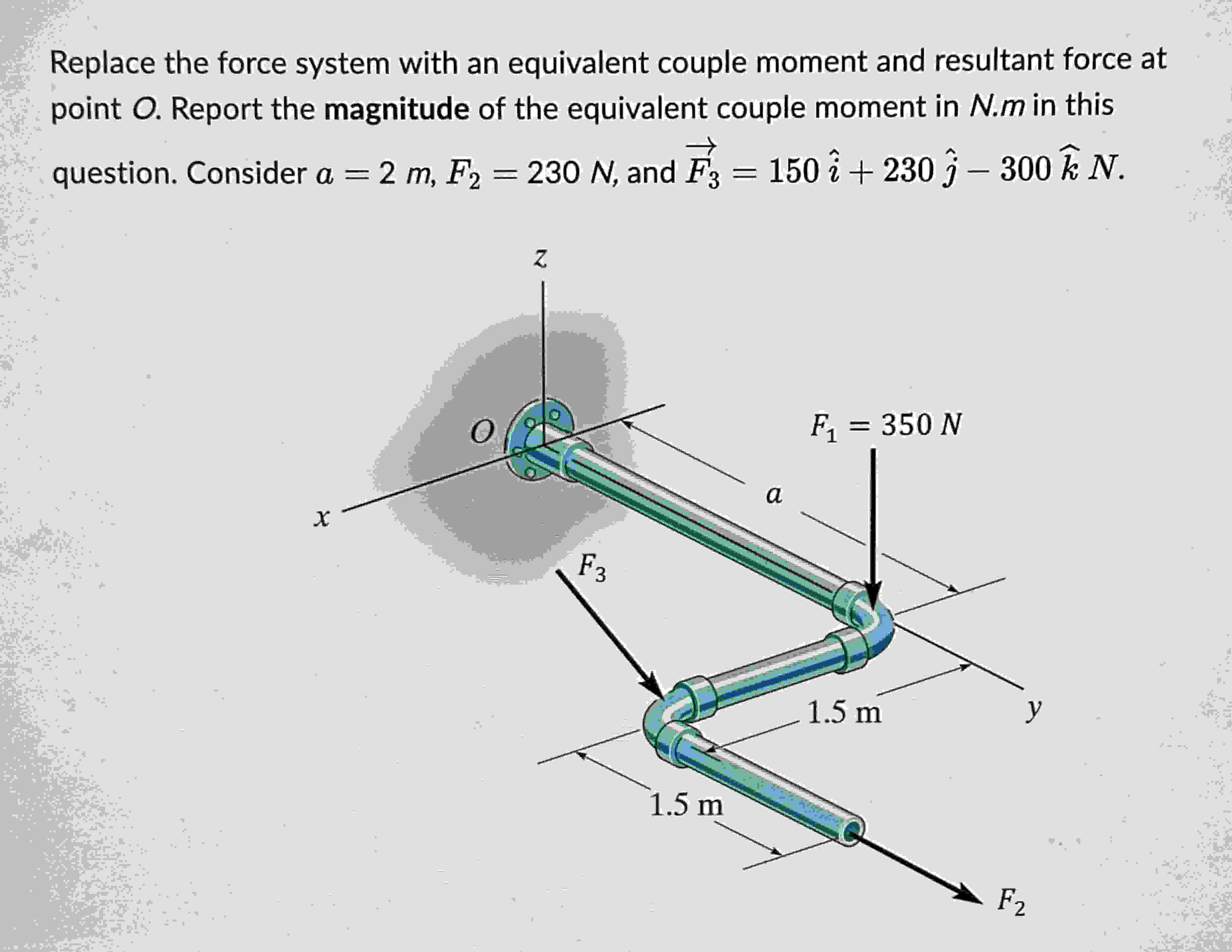 Solved Replace the force system with an equivalent couple | Chegg.com