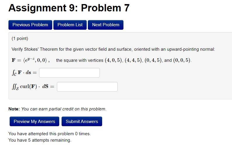 Solved Assignment 9: Problem 7 Previous Problem Problem List | Chegg.com