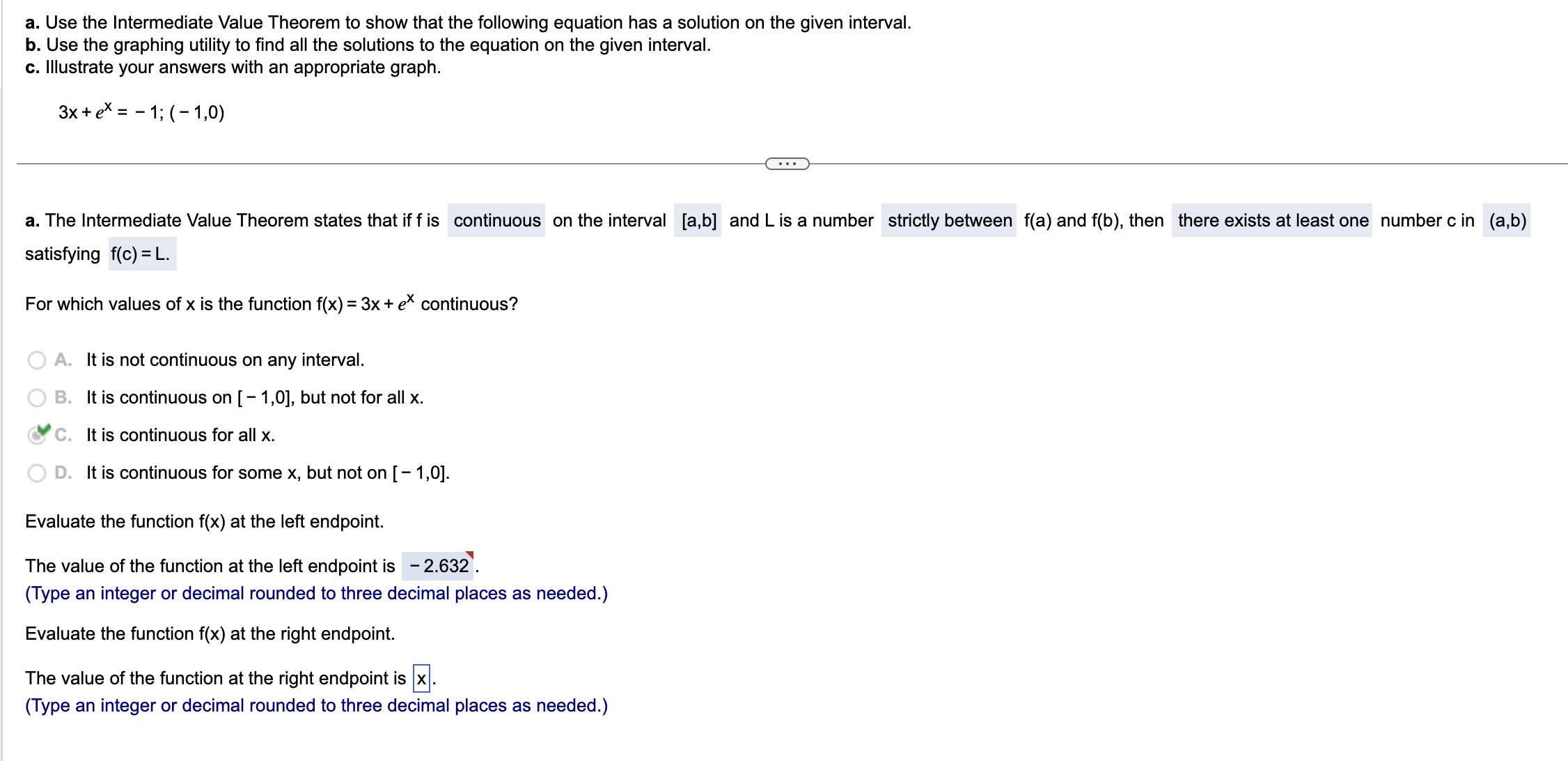 Solved a. ﻿Use the Intermediate Value Theorem to show that | Chegg.com