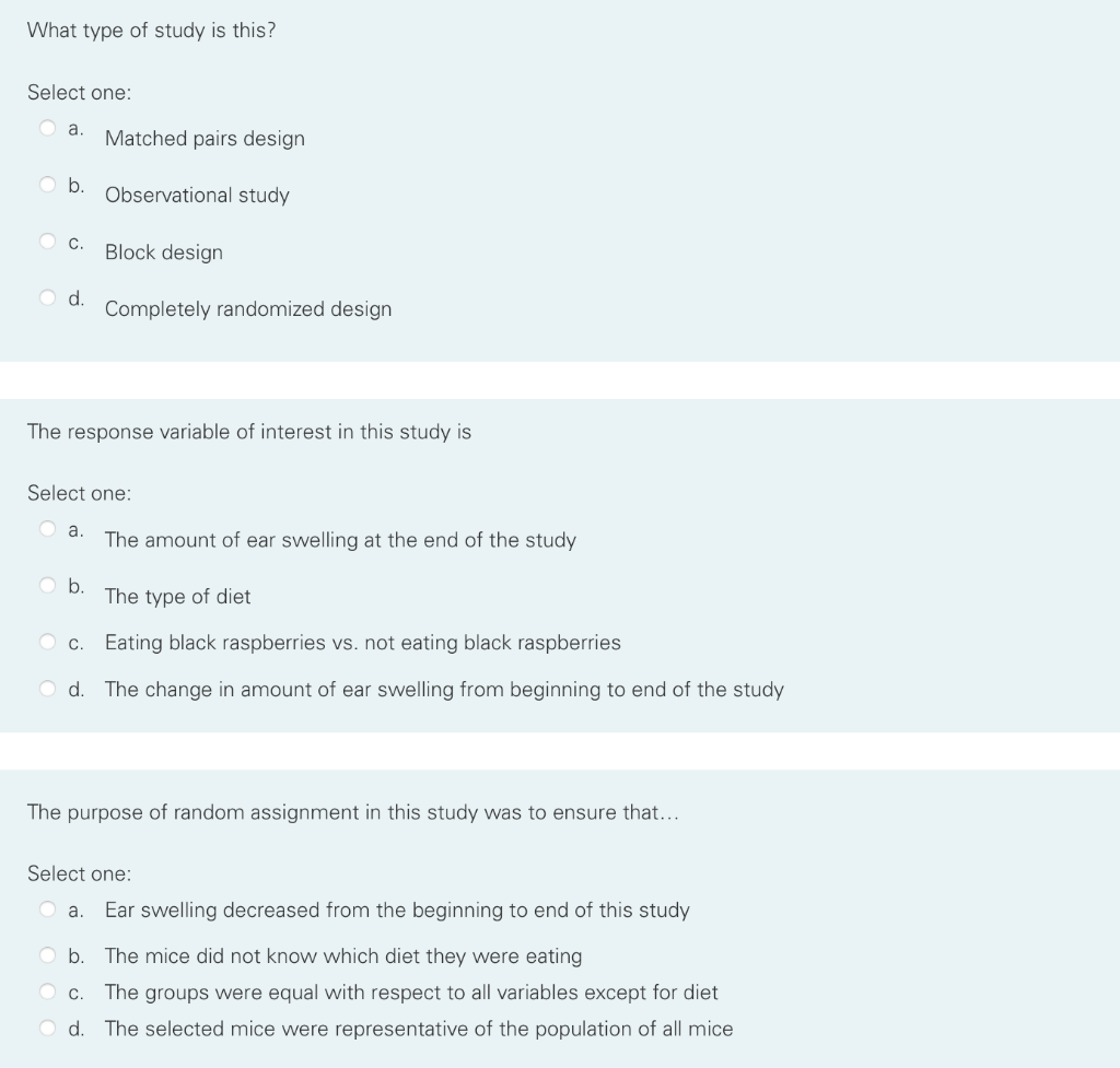 Solved Use the following for questions: A study explored the | Chegg.com