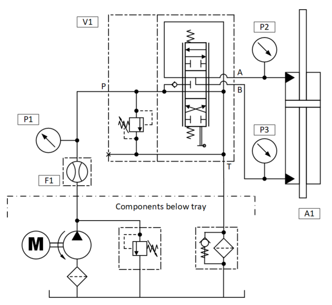 Solved With the DCV in the center position and the load | Chegg.com