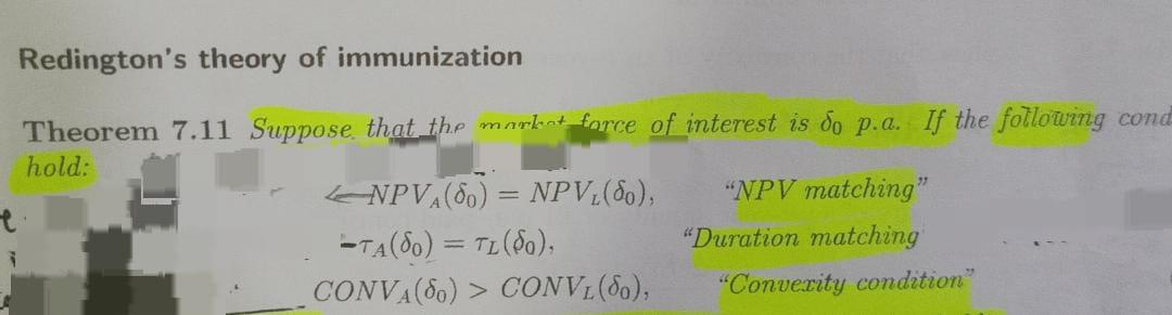 Solved Redington's theory of immunization Theorem 7.11 | Chegg.com