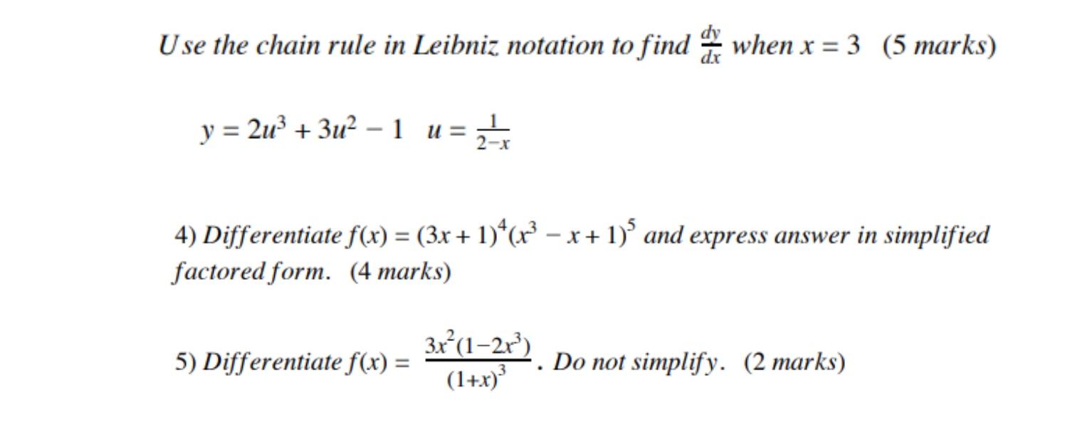 Solved Use the chain rule in Leibniz notation to find a when | Chegg.com
