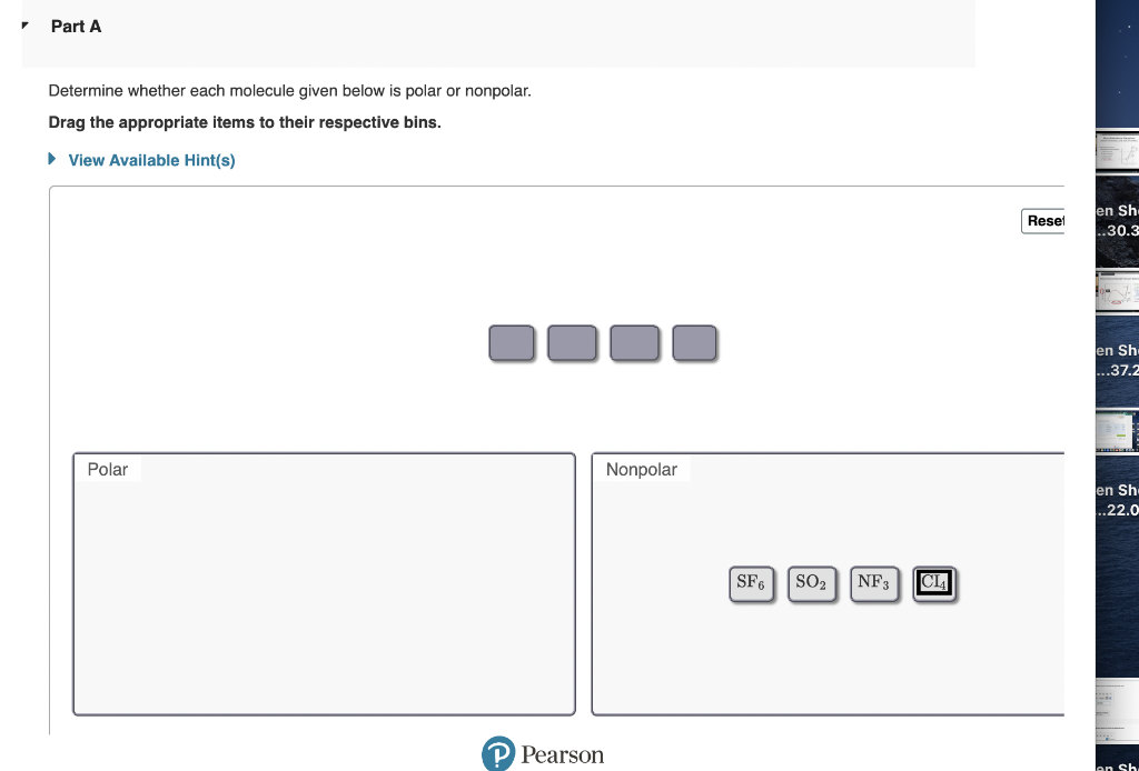 Solved Determine whether each molecule given below is polar | Chegg.com