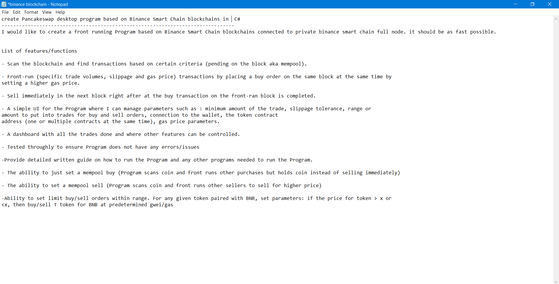0 X *binance blockchain - Notepad File Edit Format | Chegg.com