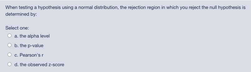 Solved When Testing A Hypothesis Using A Normal