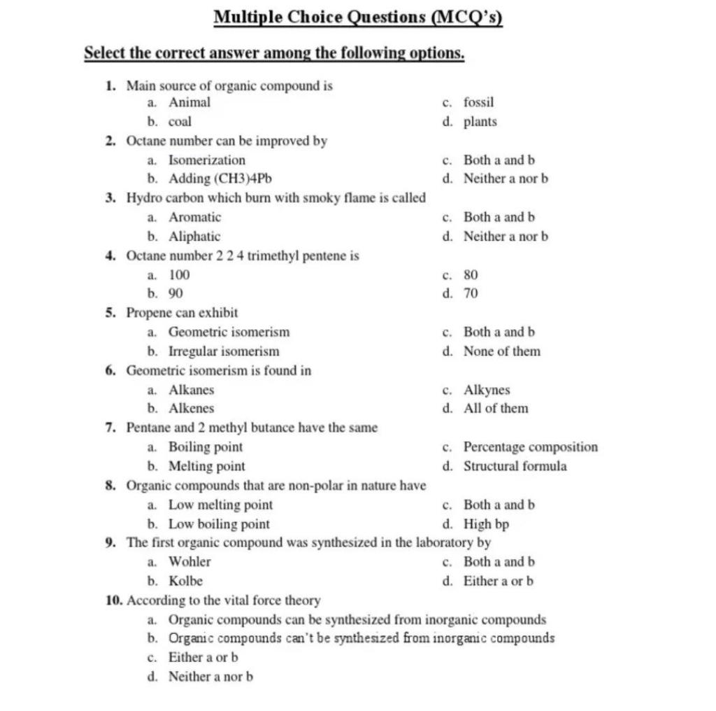 Solved Multiple Choice Questions (MCQ's) Select the correct | Chegg.com