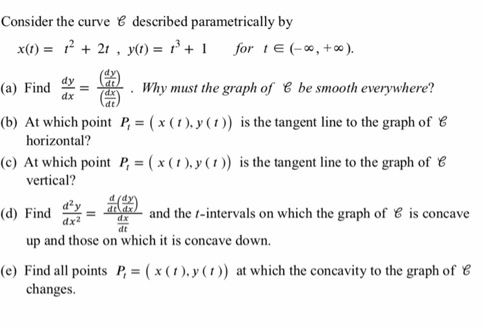 Solved Consider the curve described parametrically by x(t) = | Chegg.com