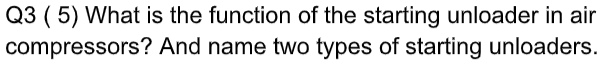 Solved Q3 ( 5) What is the function of the starting unloader | Chegg.com