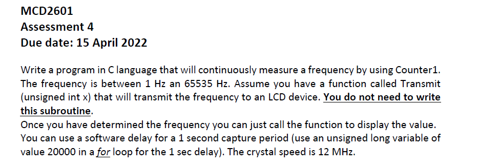 Solved MCD2601 Assessment 4 Due date: 15 April 2022 Write a | Chegg.com