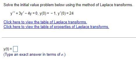 Solved Solve the initial value problem below using the | Chegg.com