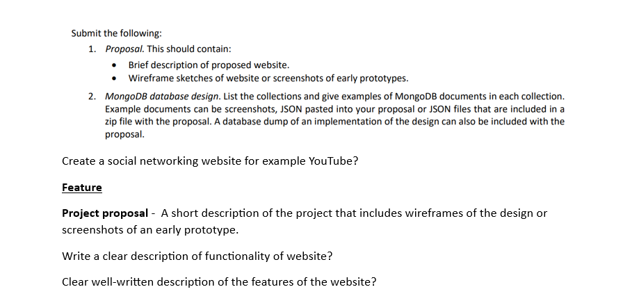 Solved Submit the following:Proposal. This should | Chegg.com