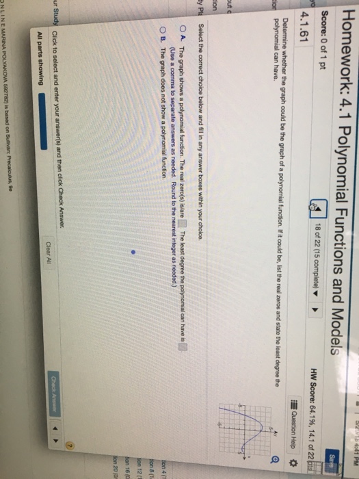 Solved Homework: 4.1 Polynomial Functions and Models Score: | Chegg.com