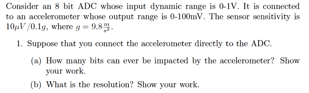 Solved Consider An 8 Bit Adc Whose Input Dynamic Range Is
