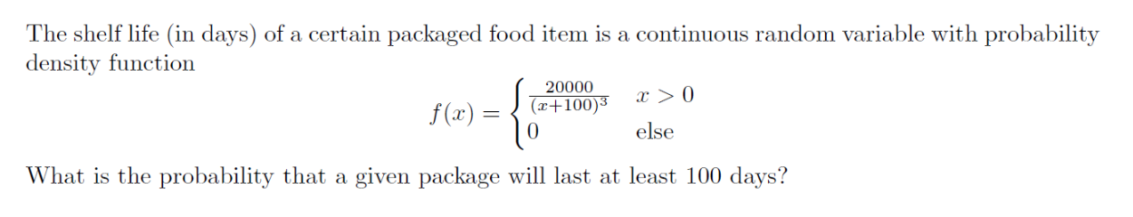 Solved The probability density function for a continuous | Chegg.com