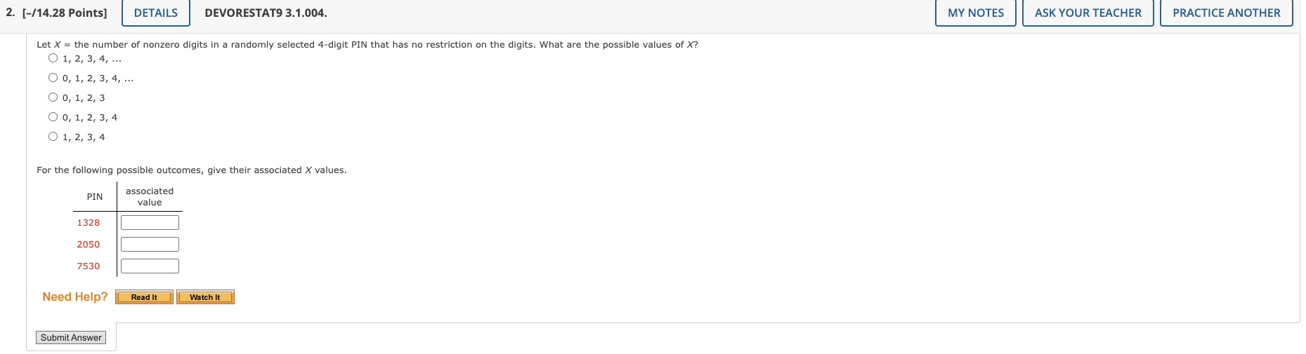 Solved Let X= the number of nonzero digits in a randomly | Chegg.com