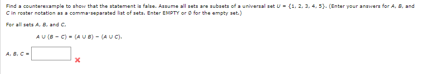 Solved Find a counterexample to show that the statement is | Chegg.com