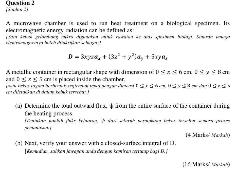 Solved A microwave chamber is used to run heat treatment on | Chegg.com