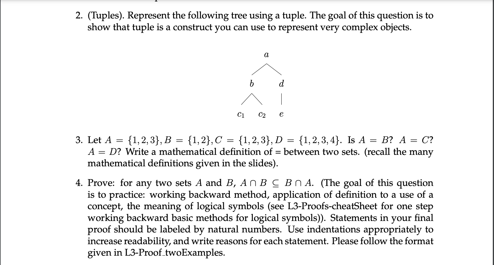 Solved 2. (Tuples). Represent the following tree using a | Chegg.com