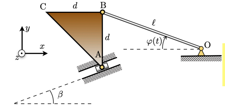 Solved A perpendicular triangular disc ABC, with side | Chegg.com