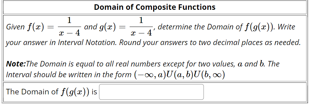 Solved Domain of Composite Functions Given f(x)=x−41 and | Chegg.com