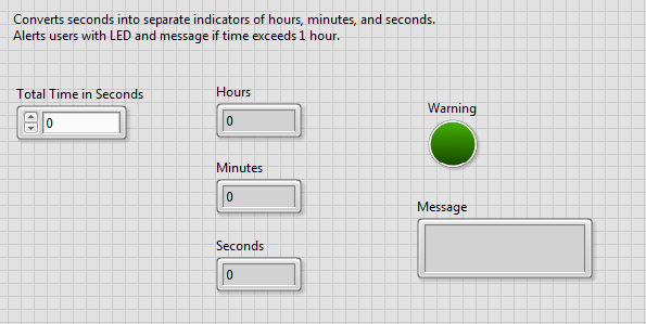 Solved Using Labview construct a VI. to convert hours, | Chegg.com