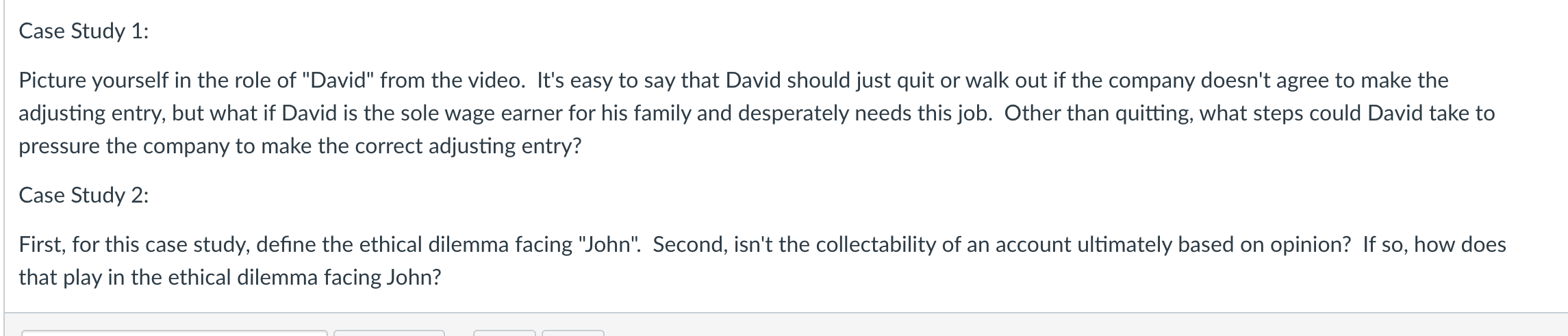 Solved Case Study 1: Picture yourself in the role of "David" | Chegg.com