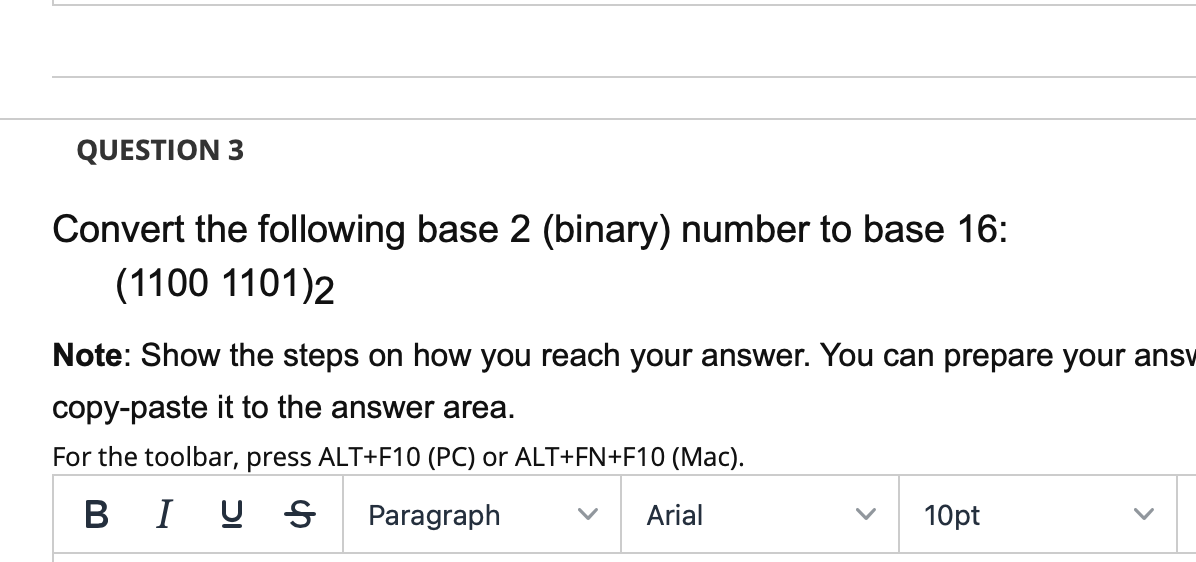 Solved QUESTION 3 Convert the following base 2 (binary) | Chegg.com