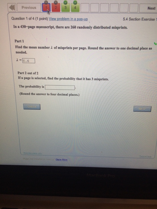 Solved Previous Next Question 1 of 4 (1 point) View problem | Chegg.com