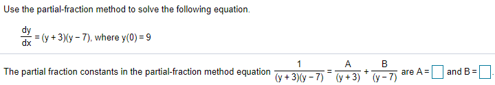 Solved Use the partial-fraction method to solve the | Chegg.com