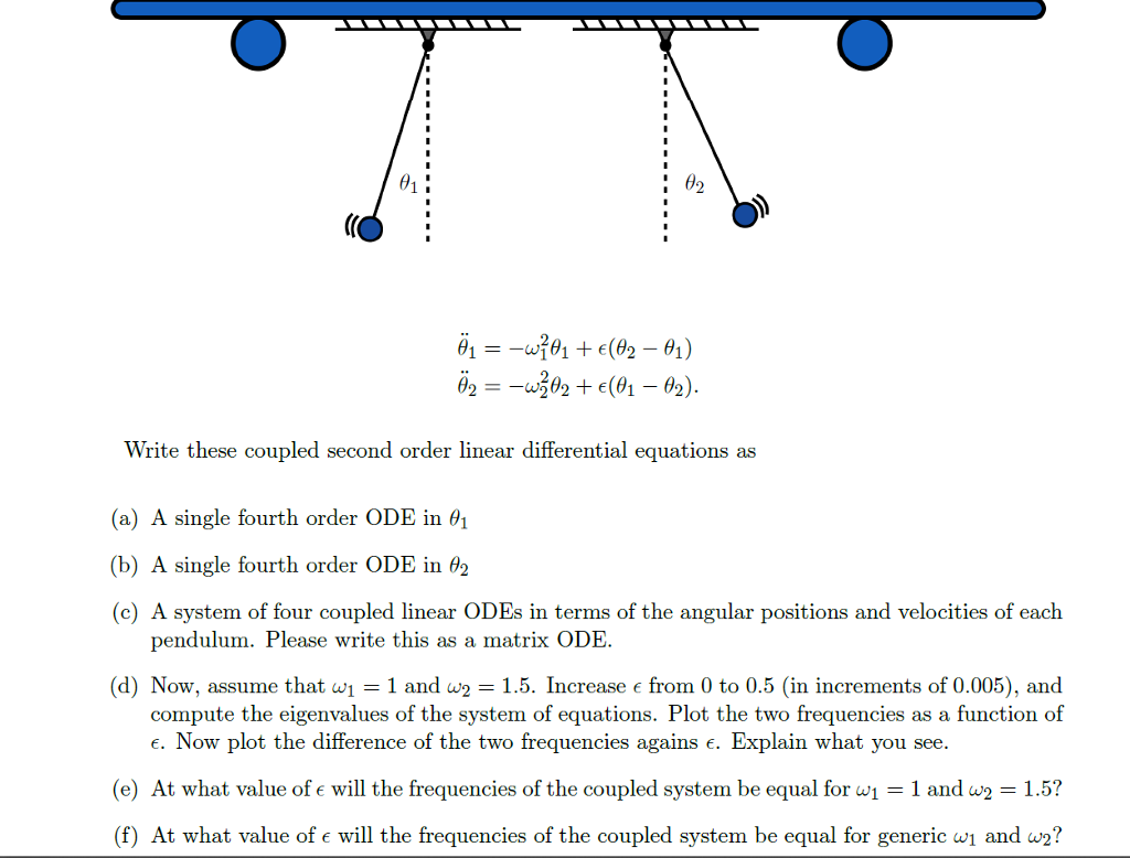 Solved 01 Write these coupled second order linear | Chegg.com