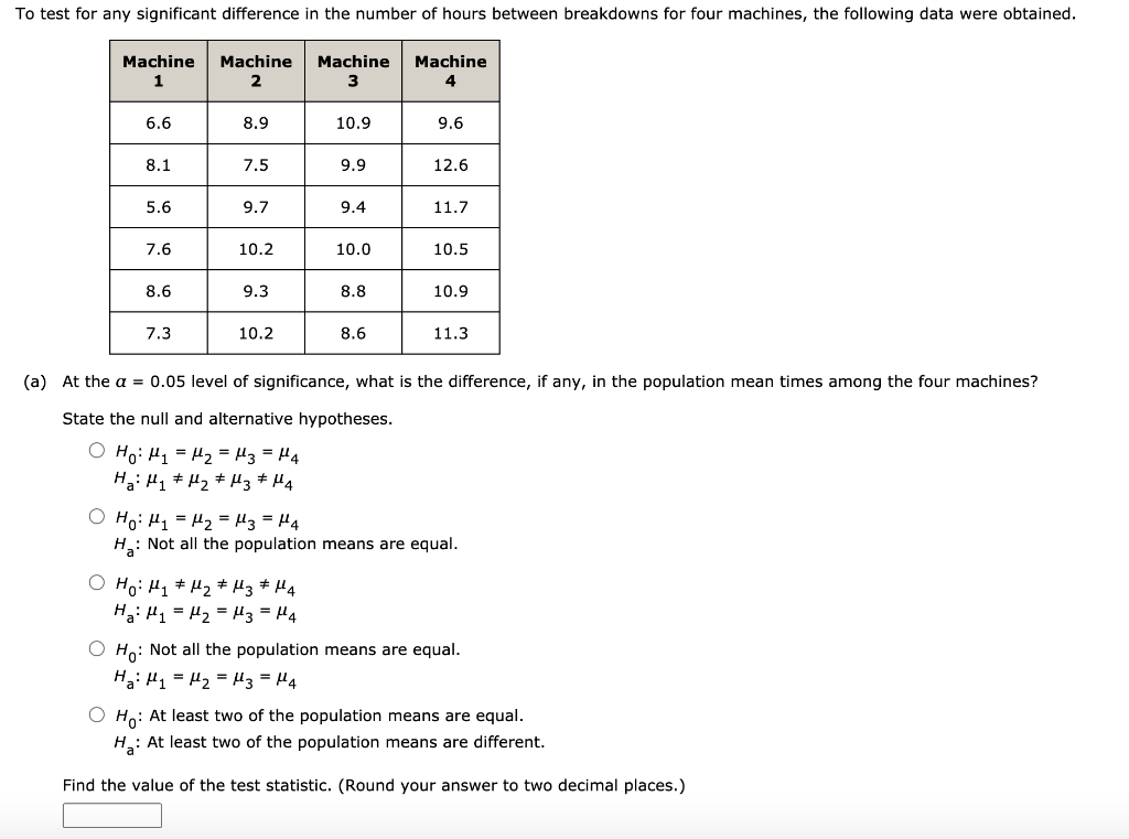 Solved To test for any significant difference in the number | Chegg.com