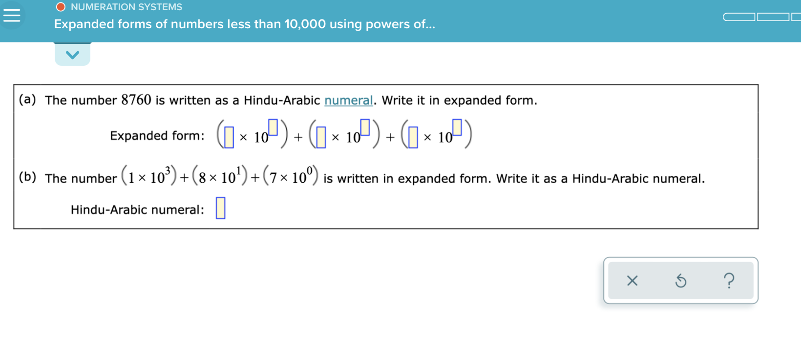 Solved E O NUMERATION SYSTEMS Expanded forms of numbers less | Chegg.com