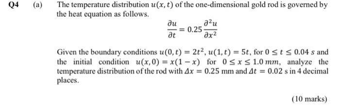 Solved Solve it by using explicit finite-difference method | Chegg.com
