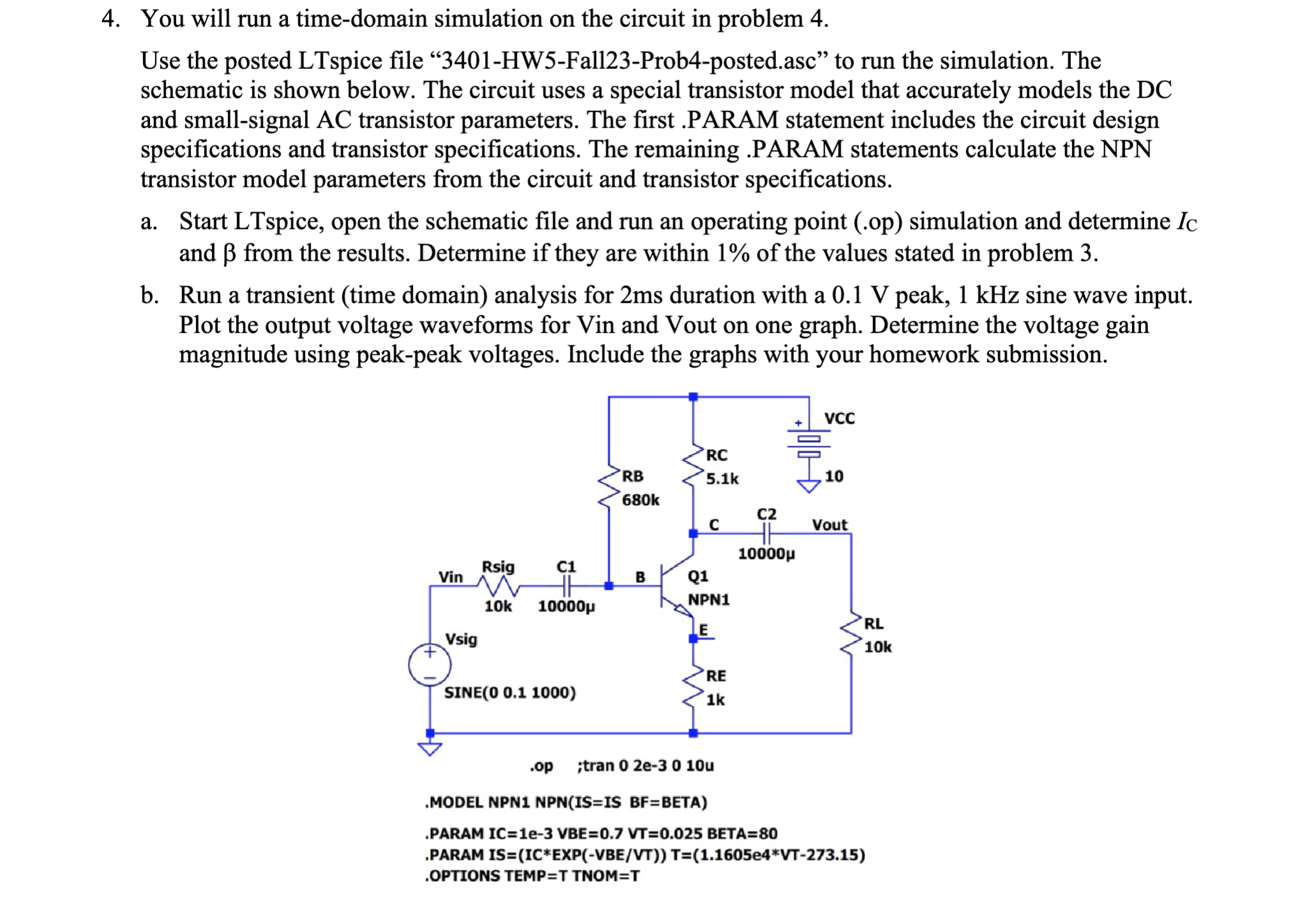 Solved You will run a time-domain simulation on the circuit | Chegg.com