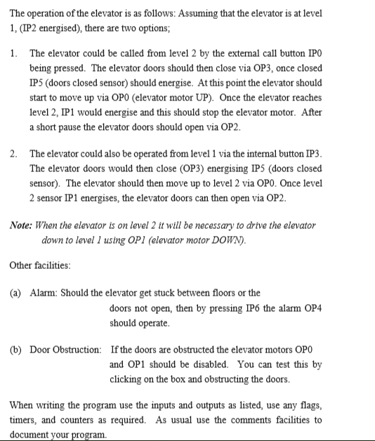 Solved FIGURE 3 shows the graphic simulation of the Elevator | Chegg.com