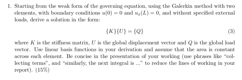 Solved Section 1: Finite Element Derivation and Validation | Chegg.com