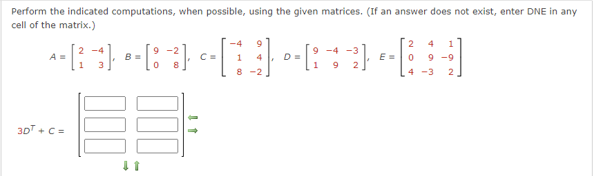 Solved Perform the indicated computations, when possible, | Chegg.com