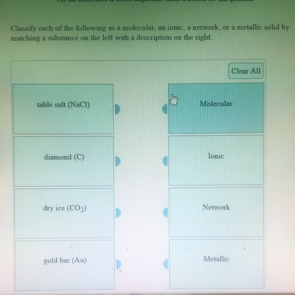 Solved Classify each of the following as a molecular, an | Chegg.com